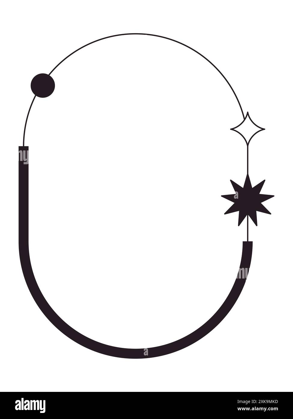 Aesthetic monoline Y2K 90s frame element template rounded Stock Vector ...