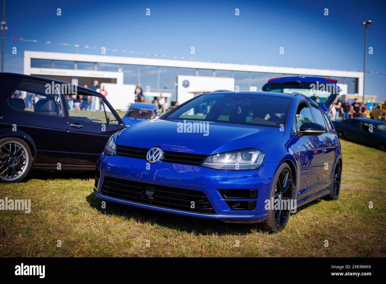at a car meeting of the Volkswagen brand, many old vehicles were ...