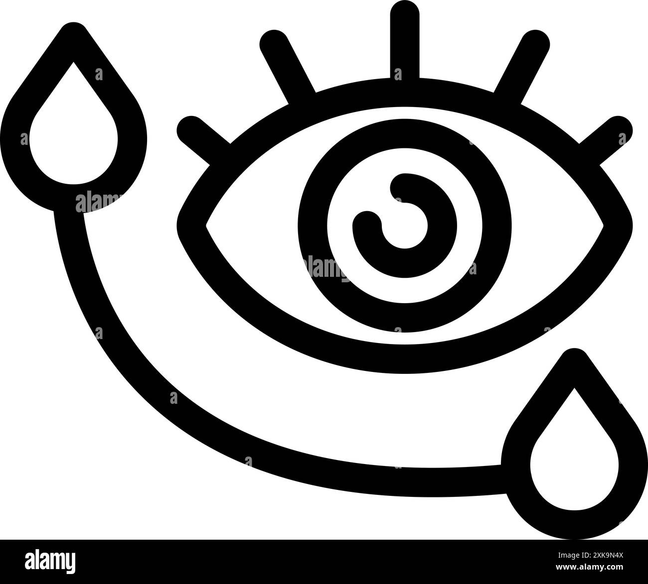 Simple line drawing of an eye with tears falling out of it Stock Vector ...
