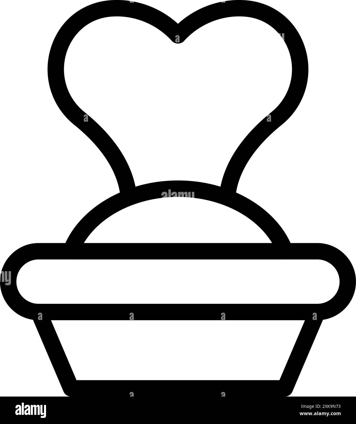 Line drawing of a heart growing from soil inside a flower pot ...