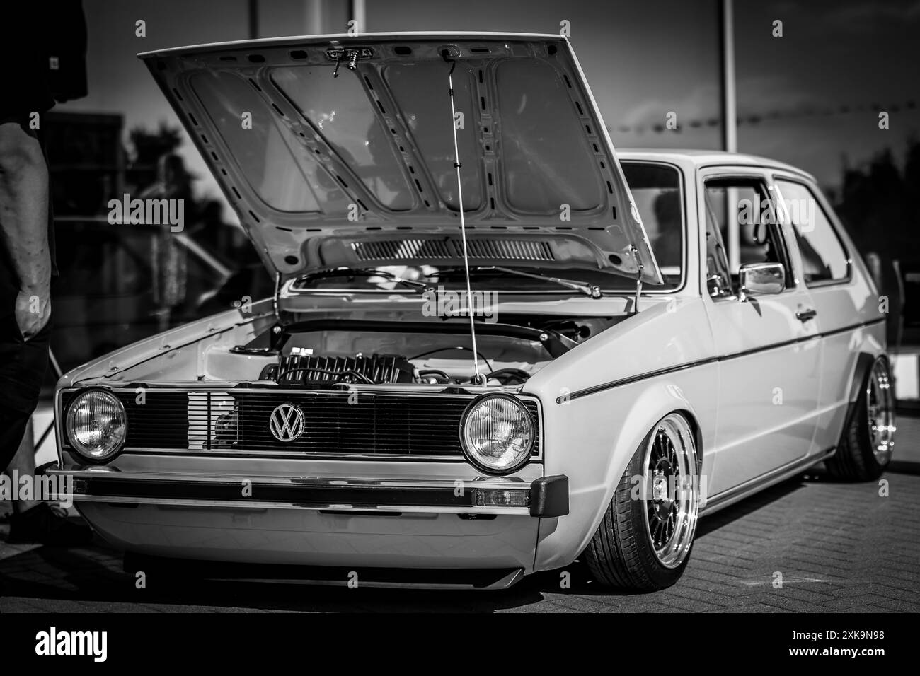at a car meeting of the Volkswagen brand, many old vehicles were ...