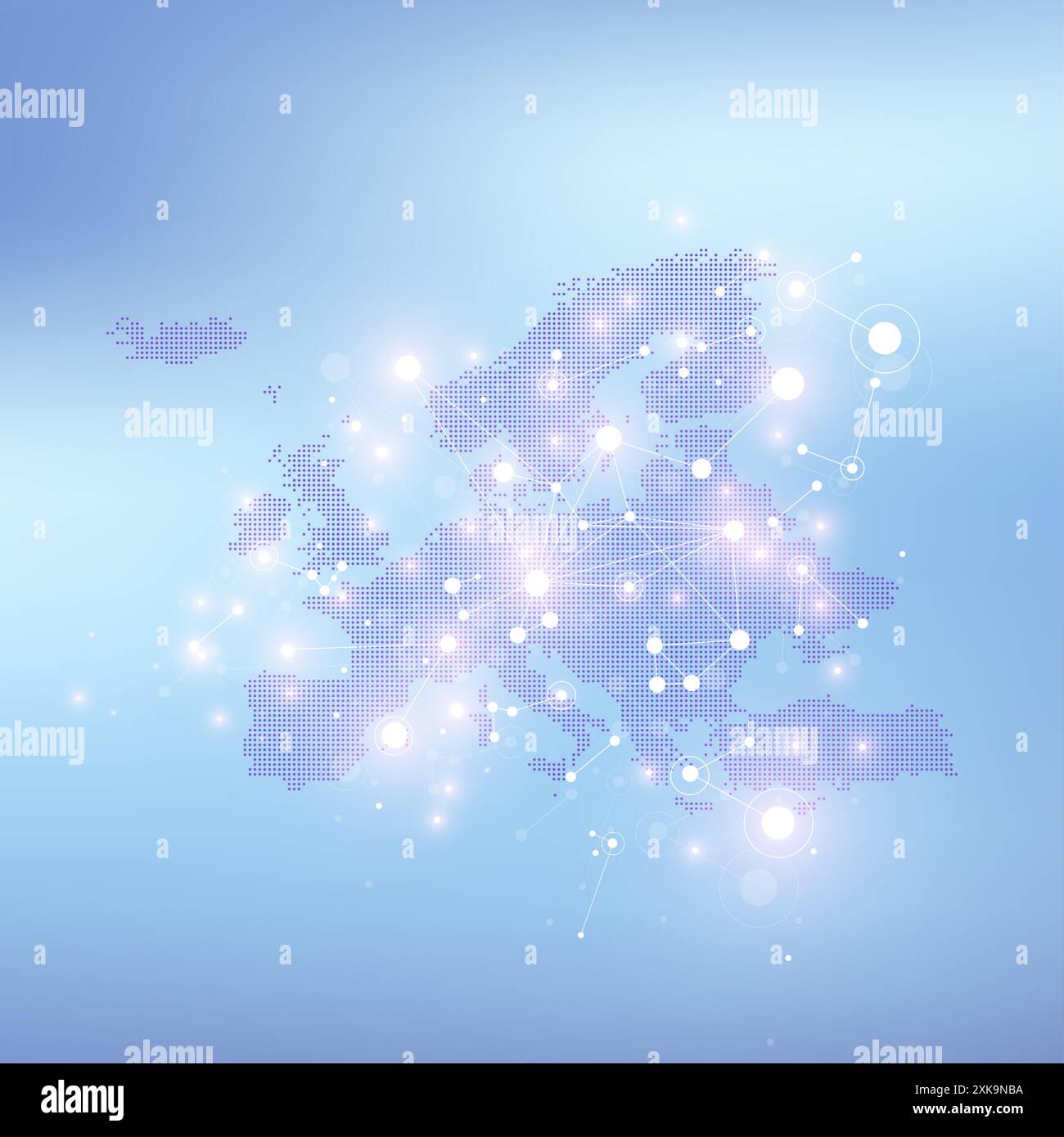 Global network connection banner design template. Header social network ...