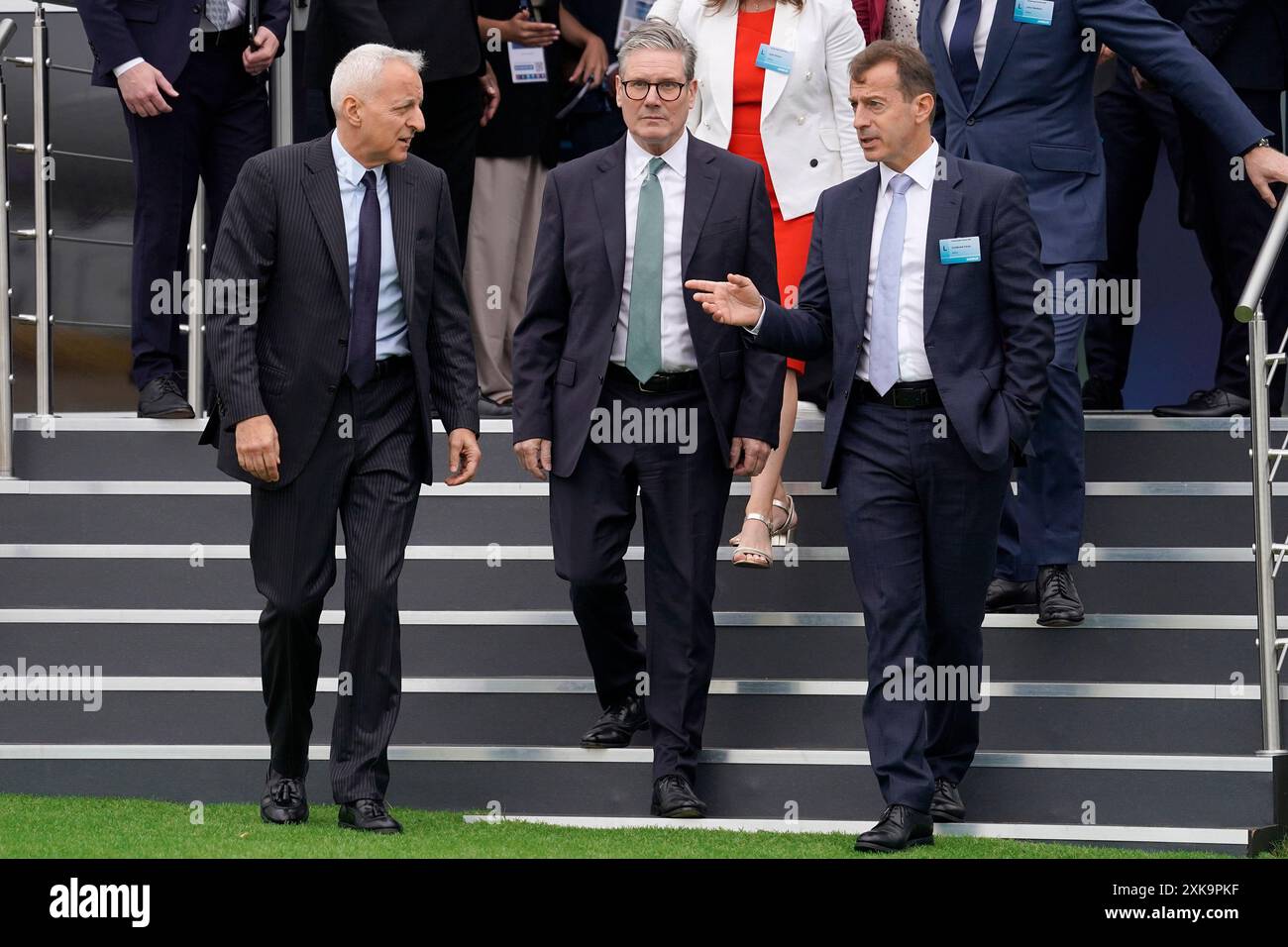 Prime Minister Sir Keir Starmer speaks to Tufan Erginbilgic (left), CEO ...