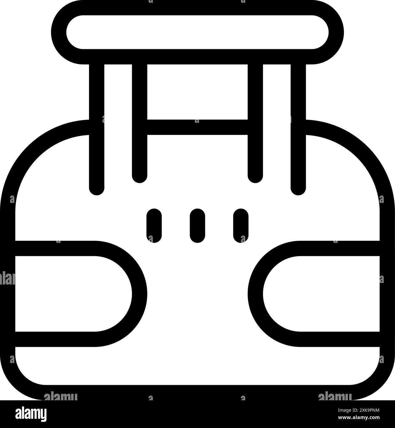 Line icon of a knee support providing stability and compression to a ...