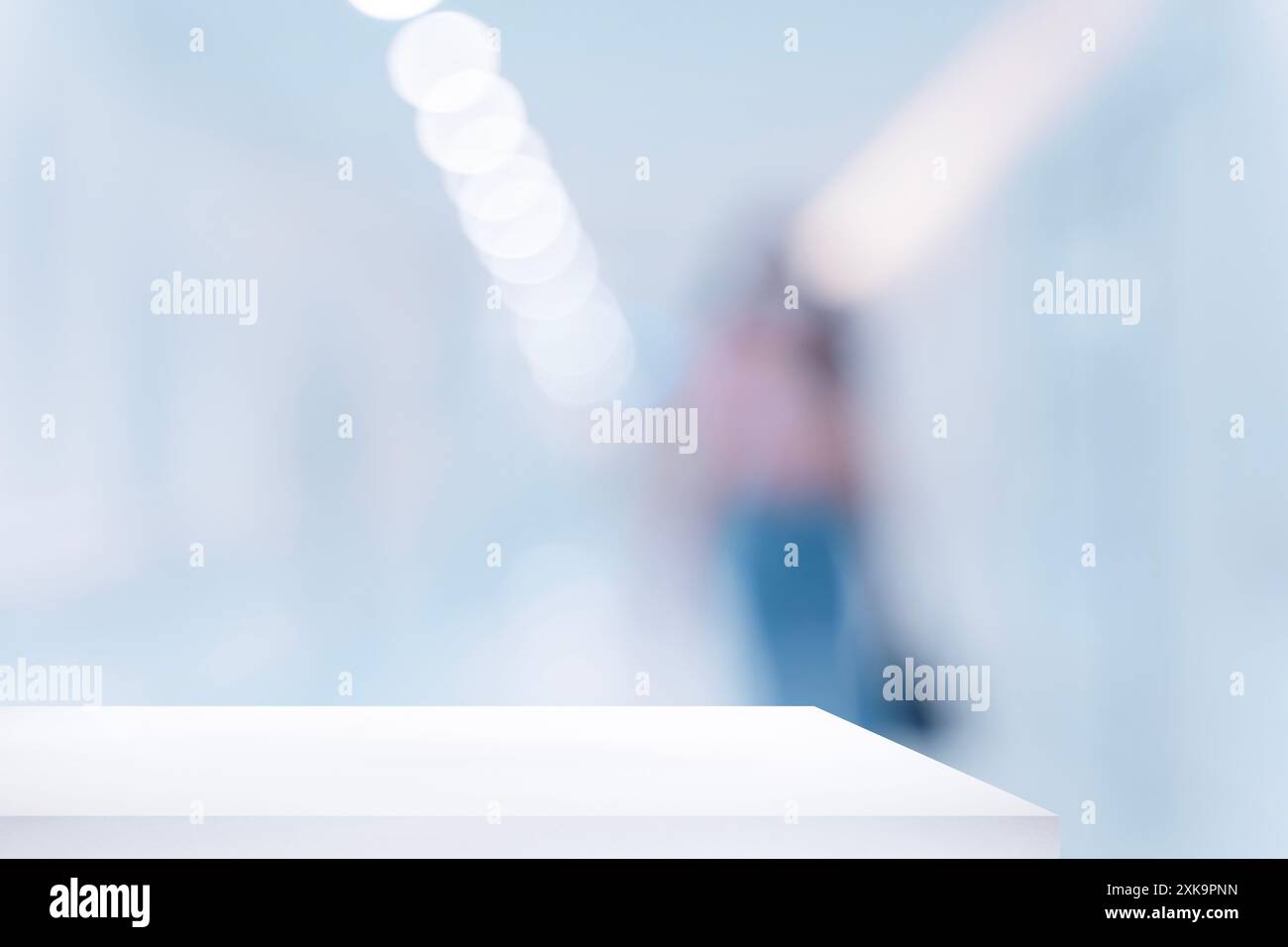 Medical counter with hospital interior blur medical background. Empty ...