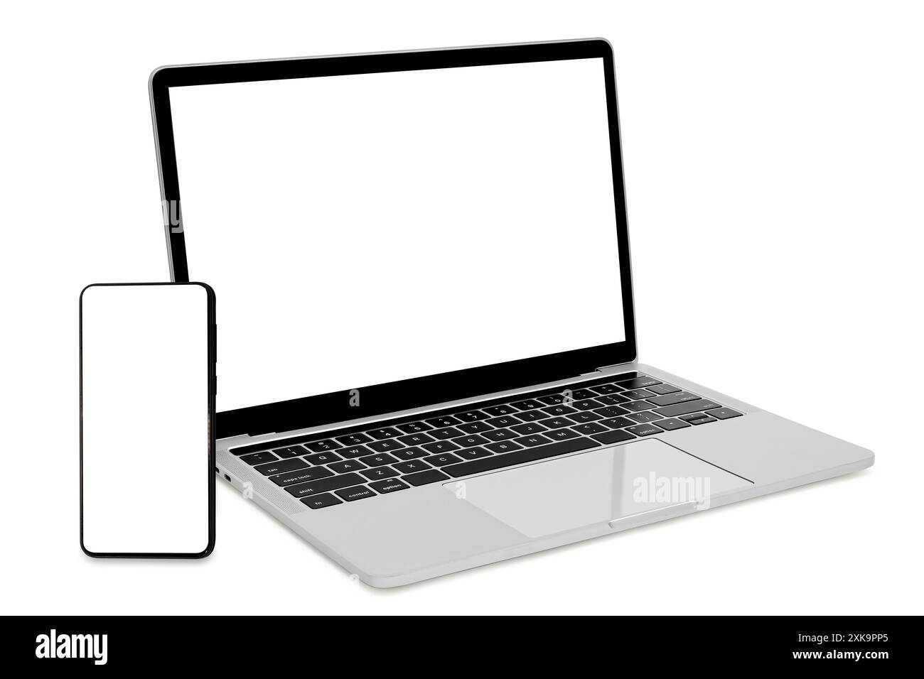 Mockup Composed of laptop, smartphoneisolated on white background, copy ...