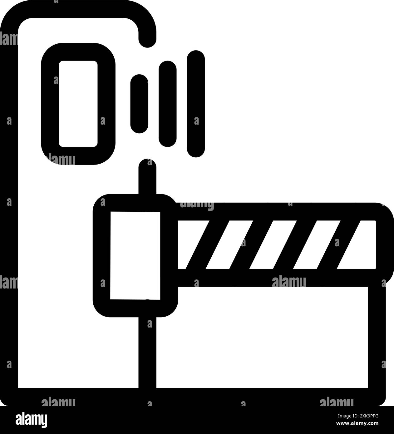 This icon represents a car parking system that is using a mobile phone ...