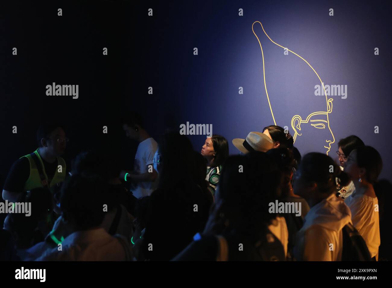 People visit the grand exhibition "On Top of the Pyramid: The ...
