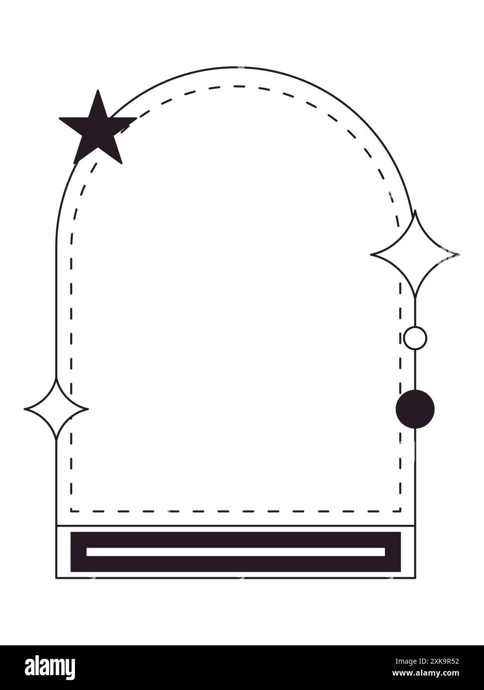 Monoline Y2K frame 90s style aesthetic modern elements arch Stock ...