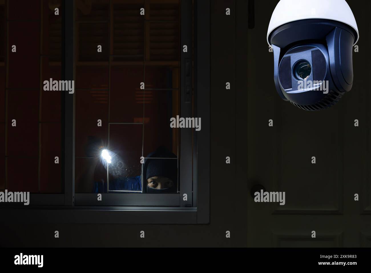 CCTV Camera Showing A Burglar Stealing Things In The House. Thief ...