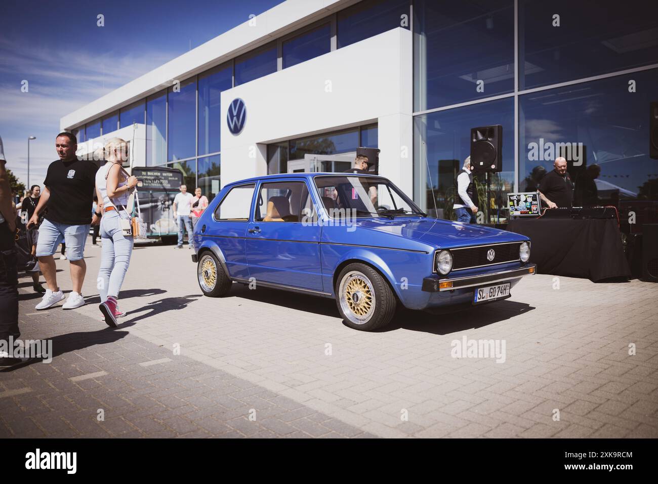 at a car meeting of the Volkswagen brand, many old vehicles were ...