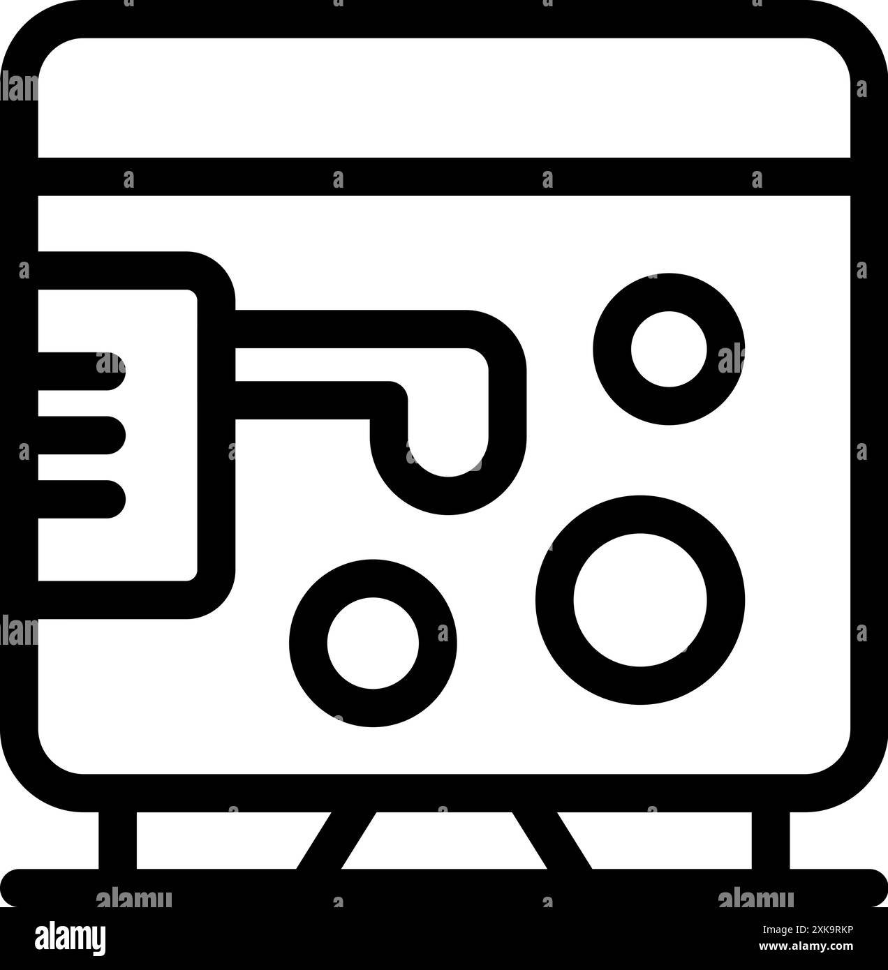Line art icon of a diesel generator converting mechanical energy into ...
