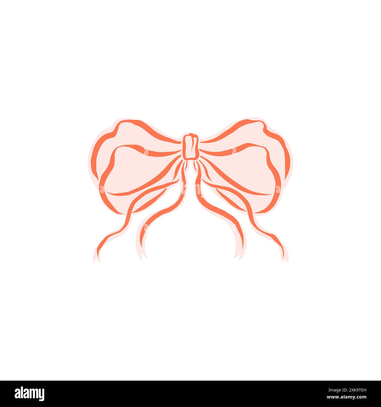 Single coquette vintage narrow ribbon bows. Charming cute vintage bows aesthetic. Vector ...