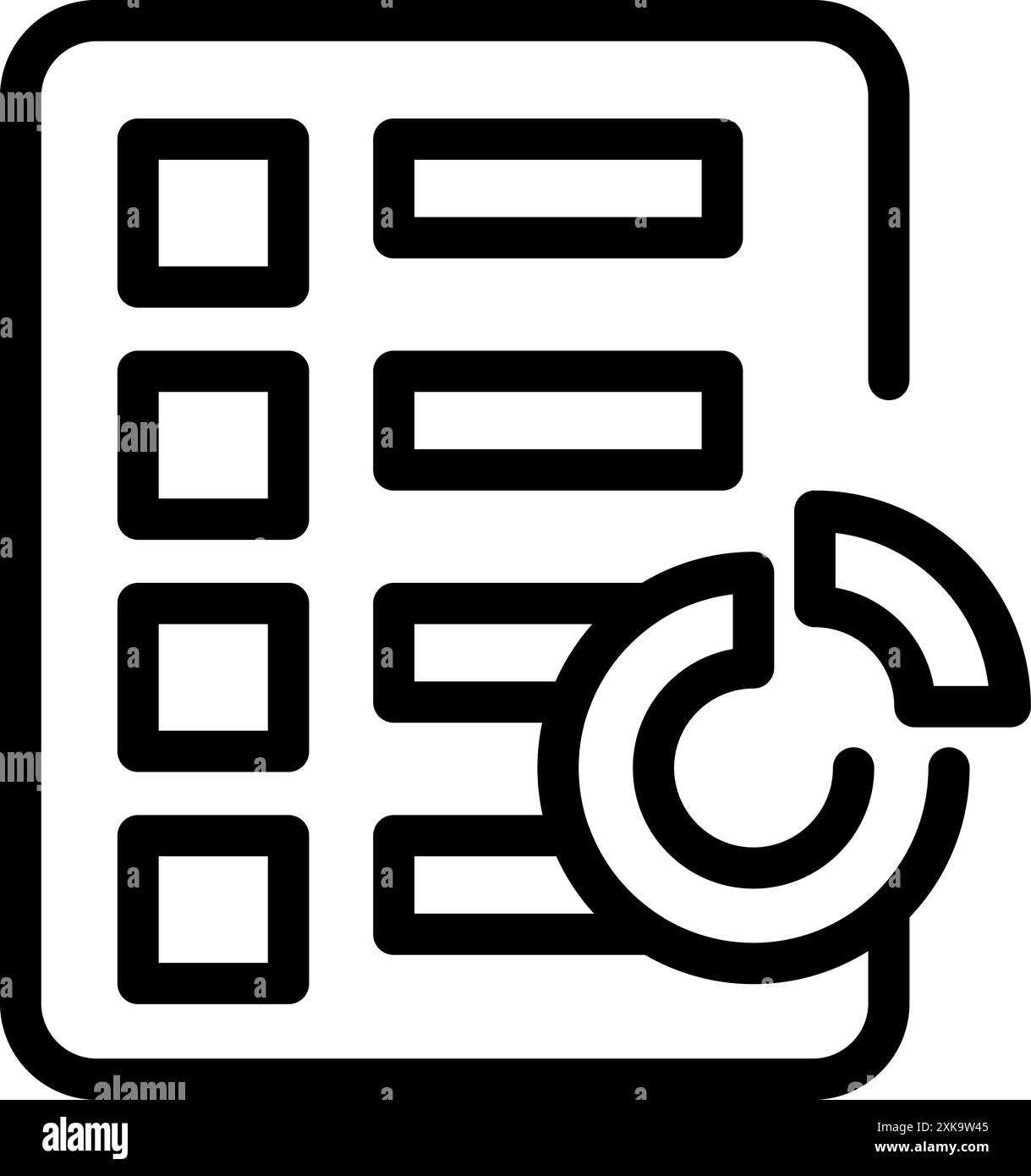 Simple icon depicting a chart analyzing a spreadsheet, representing ...