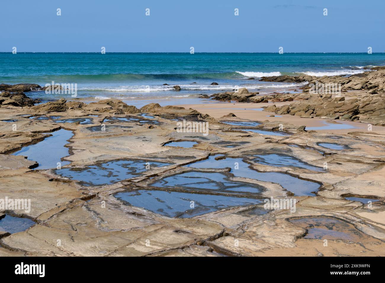 Rock platforms formed in Cretaceous sandstones - Lorne, Victoria ...
