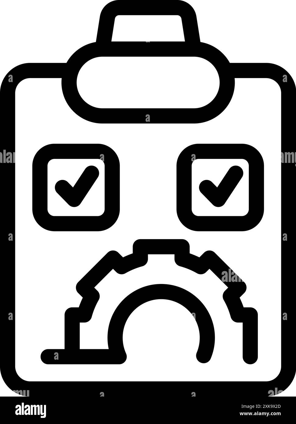 Simple clipboard icon representing project management with checkmarks ...