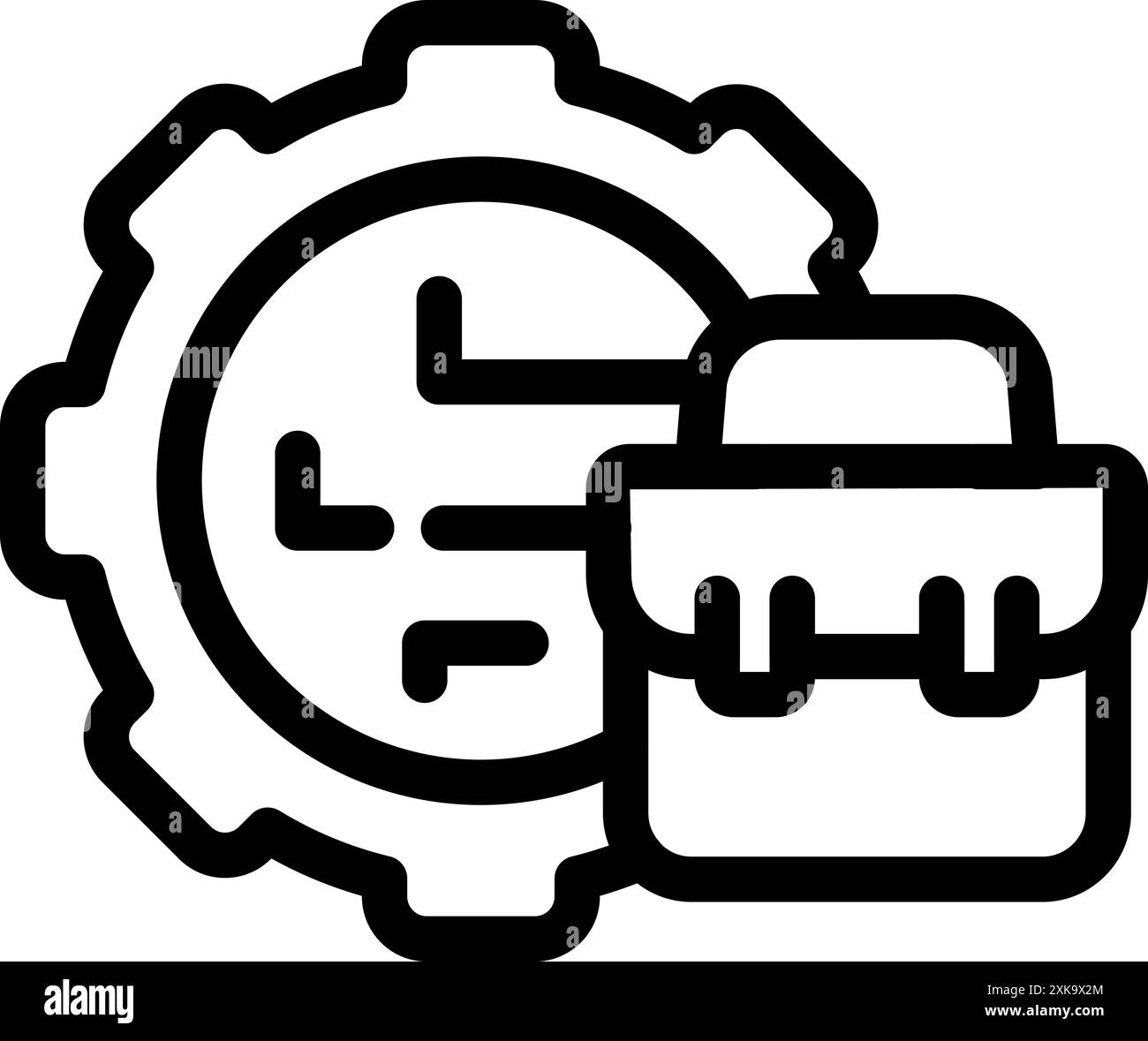Clock with a briefcase is representing the concept of time management ...