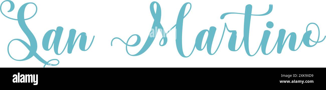 San Martino - Name of the saint written with elegant font, light blue ...