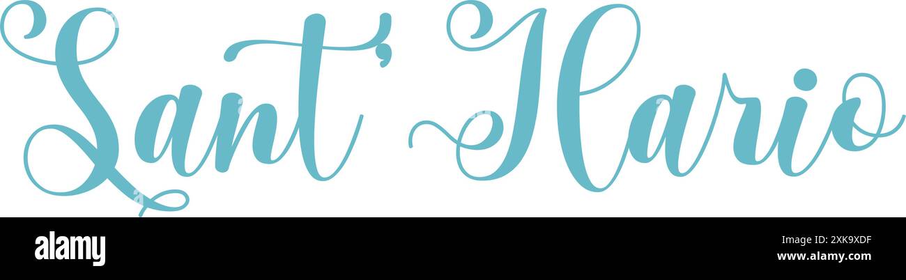 Sant’ Ilario - Name of the saint written with elegant font, light blue ...