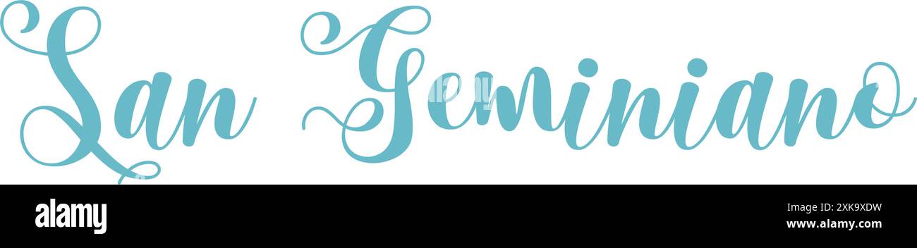 San Geminiano - Name of the saint written with elegant font, light blue ...