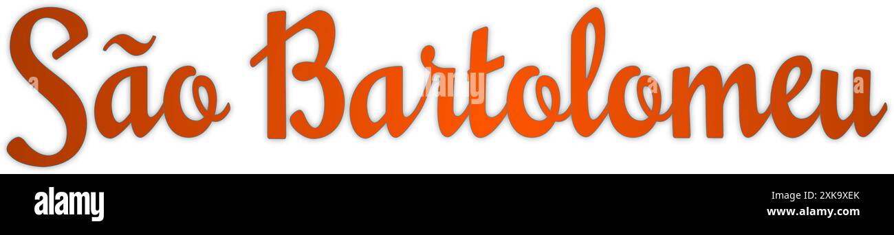 São Bartolomeu - Name of the saint written with elegant font, orange ...