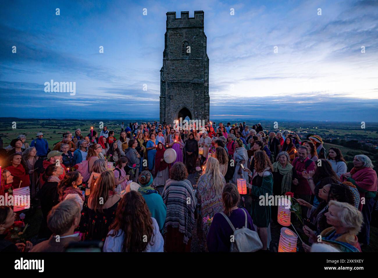 Drums are played and the crowd sing on the pilgrimage of light, during the Sacred Magdalene ...