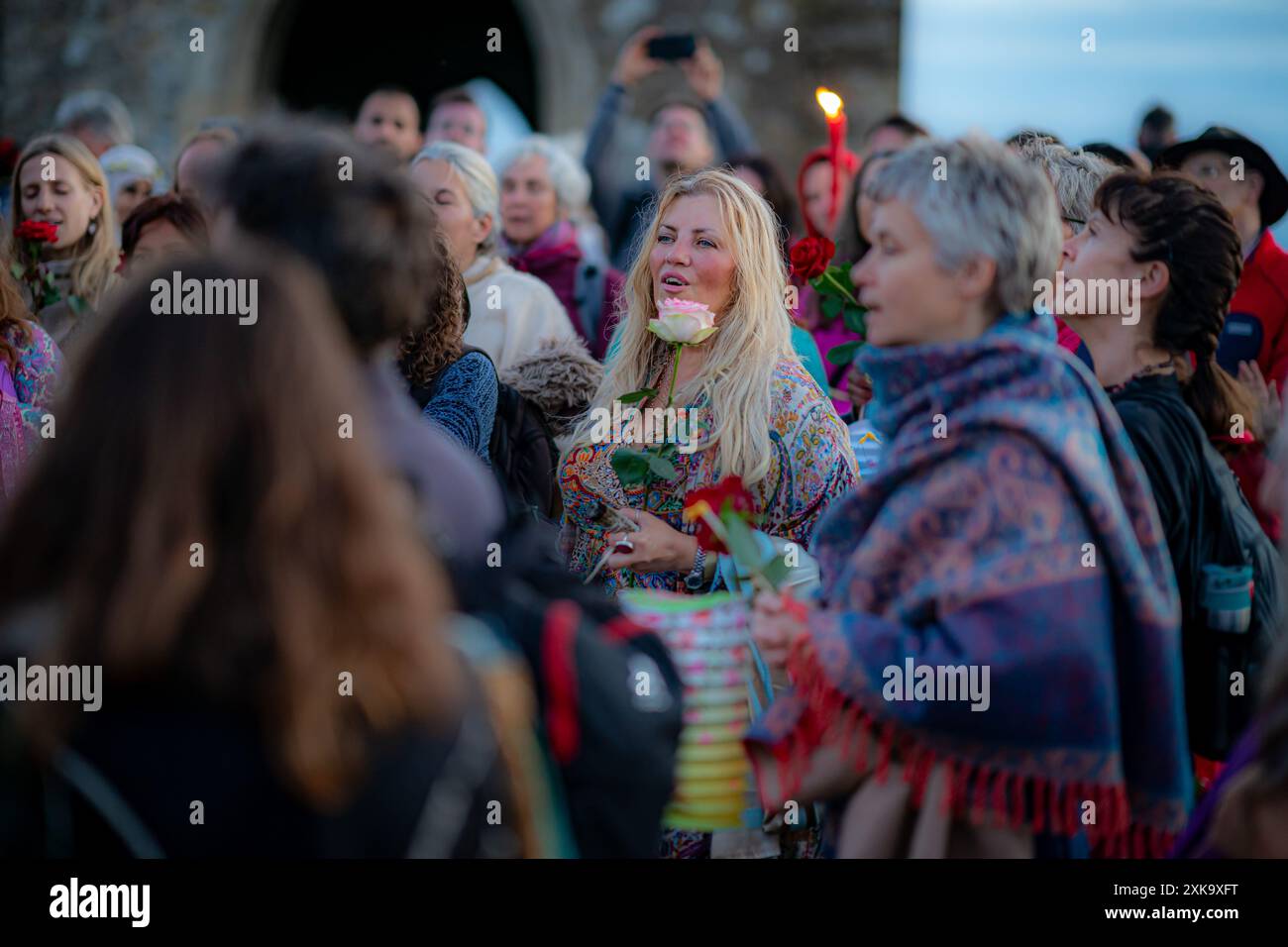 Magdalene Rose Priestess, Caroline Glazebrook (centre) sings in harmony ...
