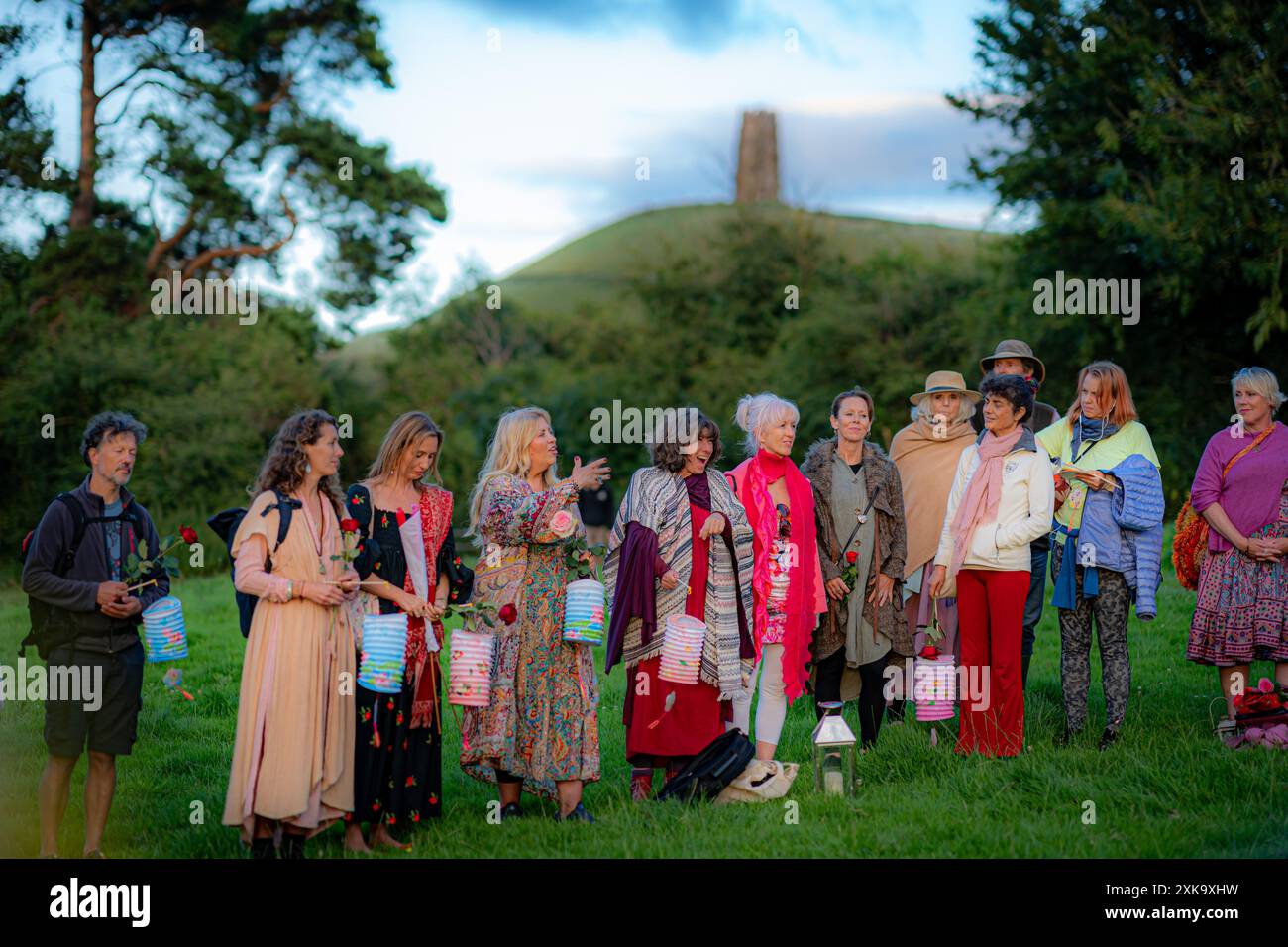 Magdalene Rose Priestesses conduct a ceremony on the pilgrimage of ...