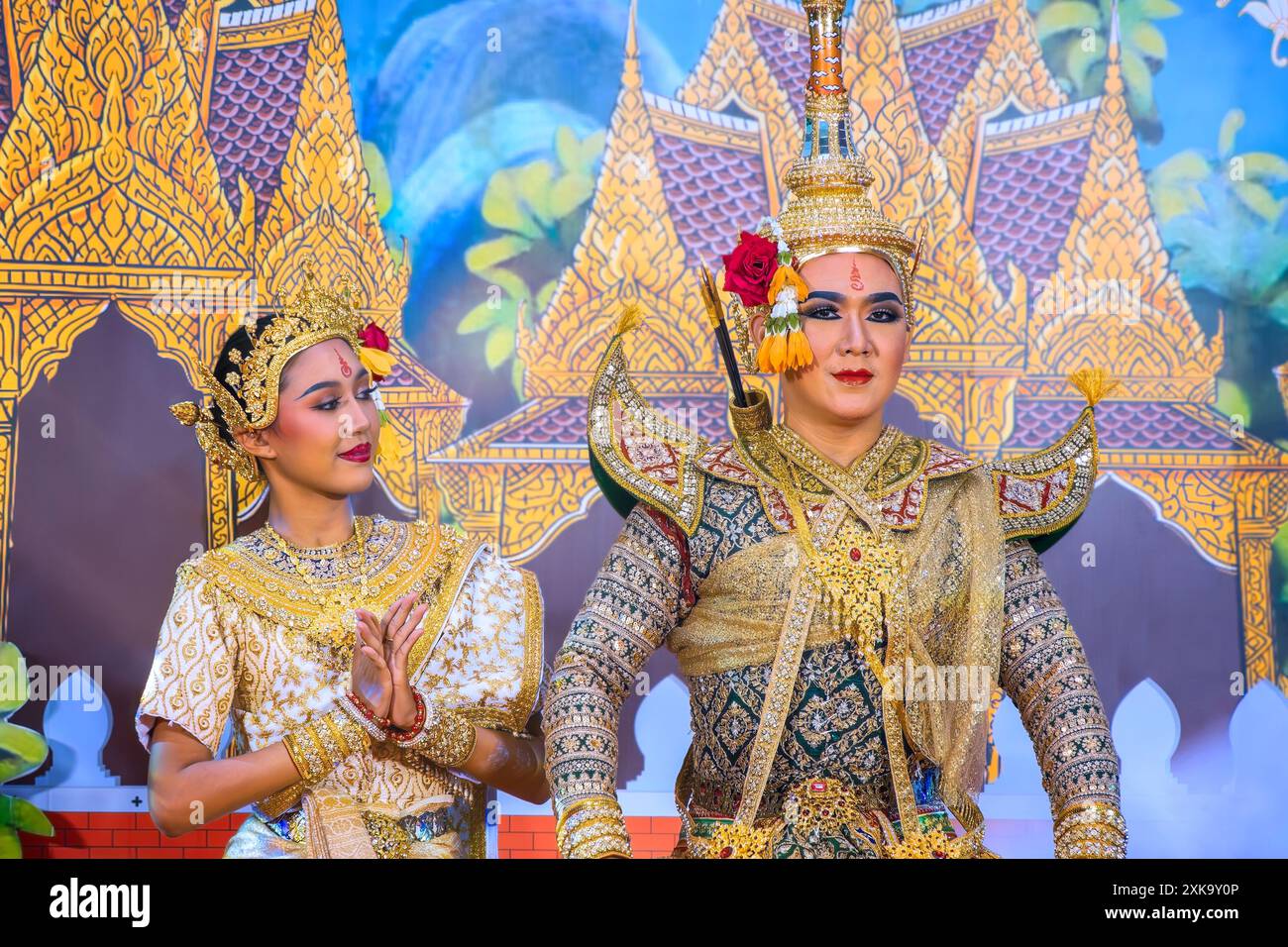 Bangkok, Thailand - May 15 2024: Khon Masked Dance is a mixture of Thai ...