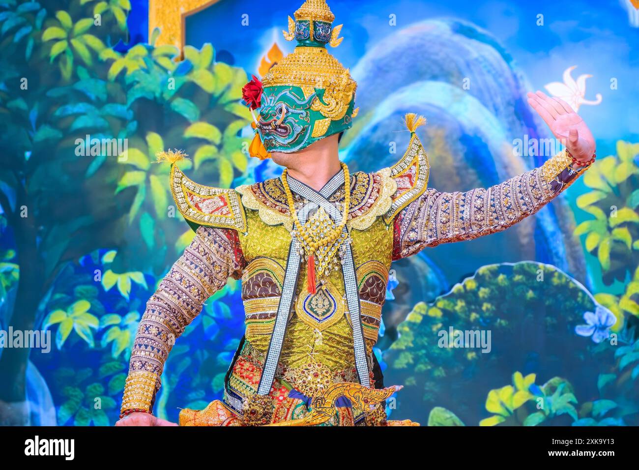 Bangkok, Thailand - May 15 2024: Khon Masked Dance is a mixture of Thai ...