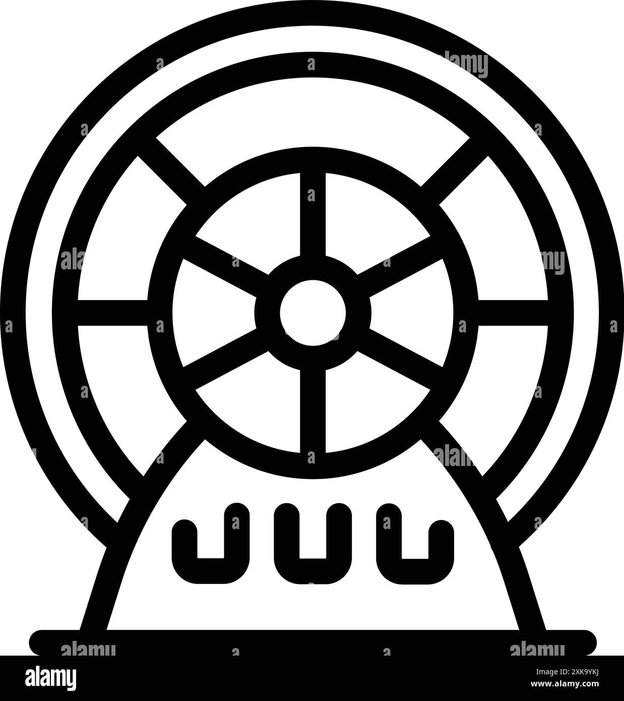 Black outline icon of a hamster wheel representing pet care and the ...