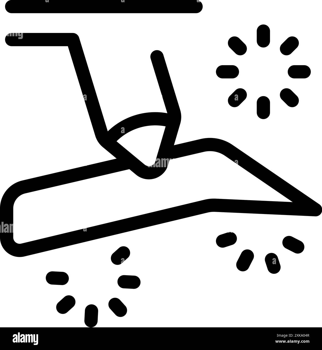 Pencil is drawing a line and creating a sparkles effect, representing ...