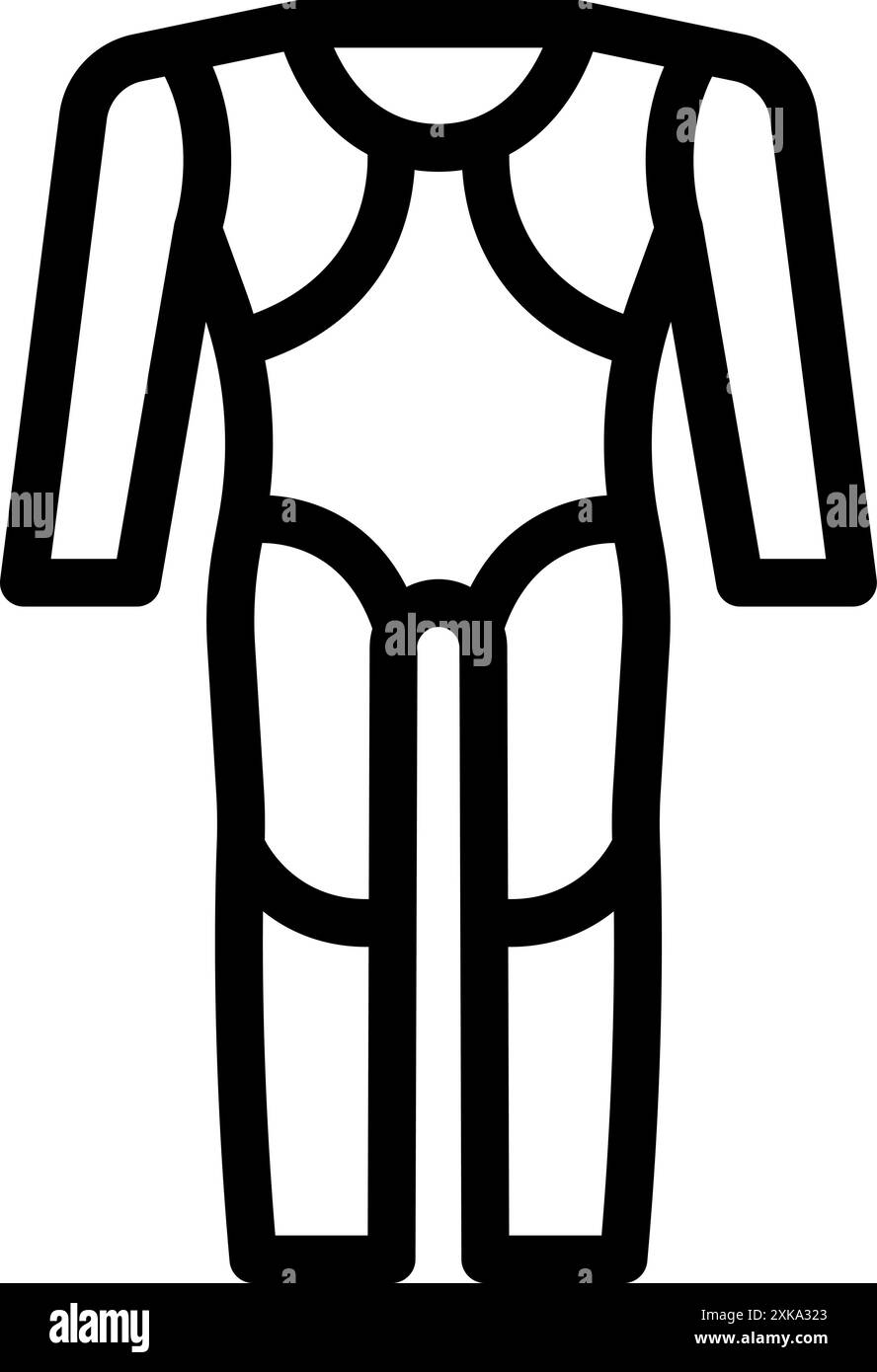 Line icon of a protective suit, ideal for projects related to workplace ...