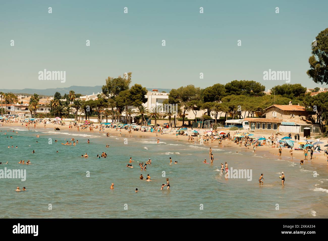 Sunny day on the beach in Spain Stock Photo - Alamy