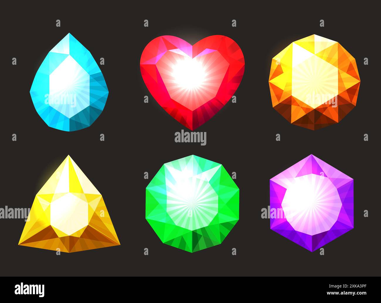 Glowing gemstones set Stock Vector Image & Art - Alamy