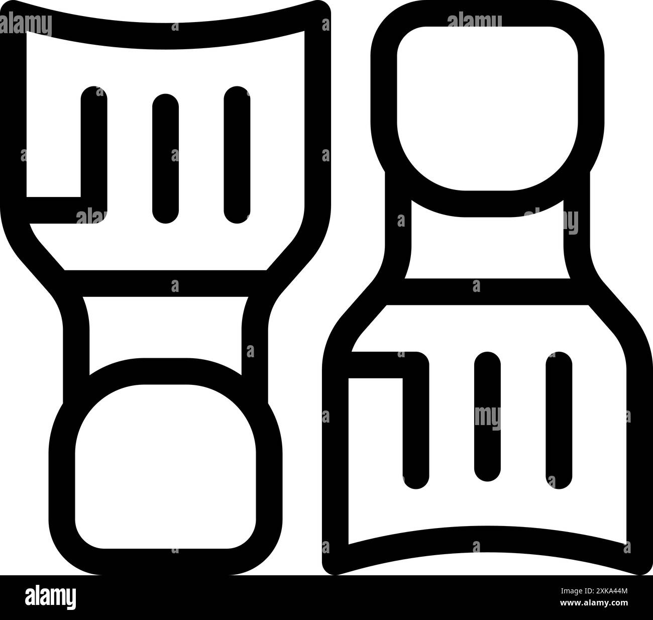 Simple line icon representing a pair of diving fins, essential ...