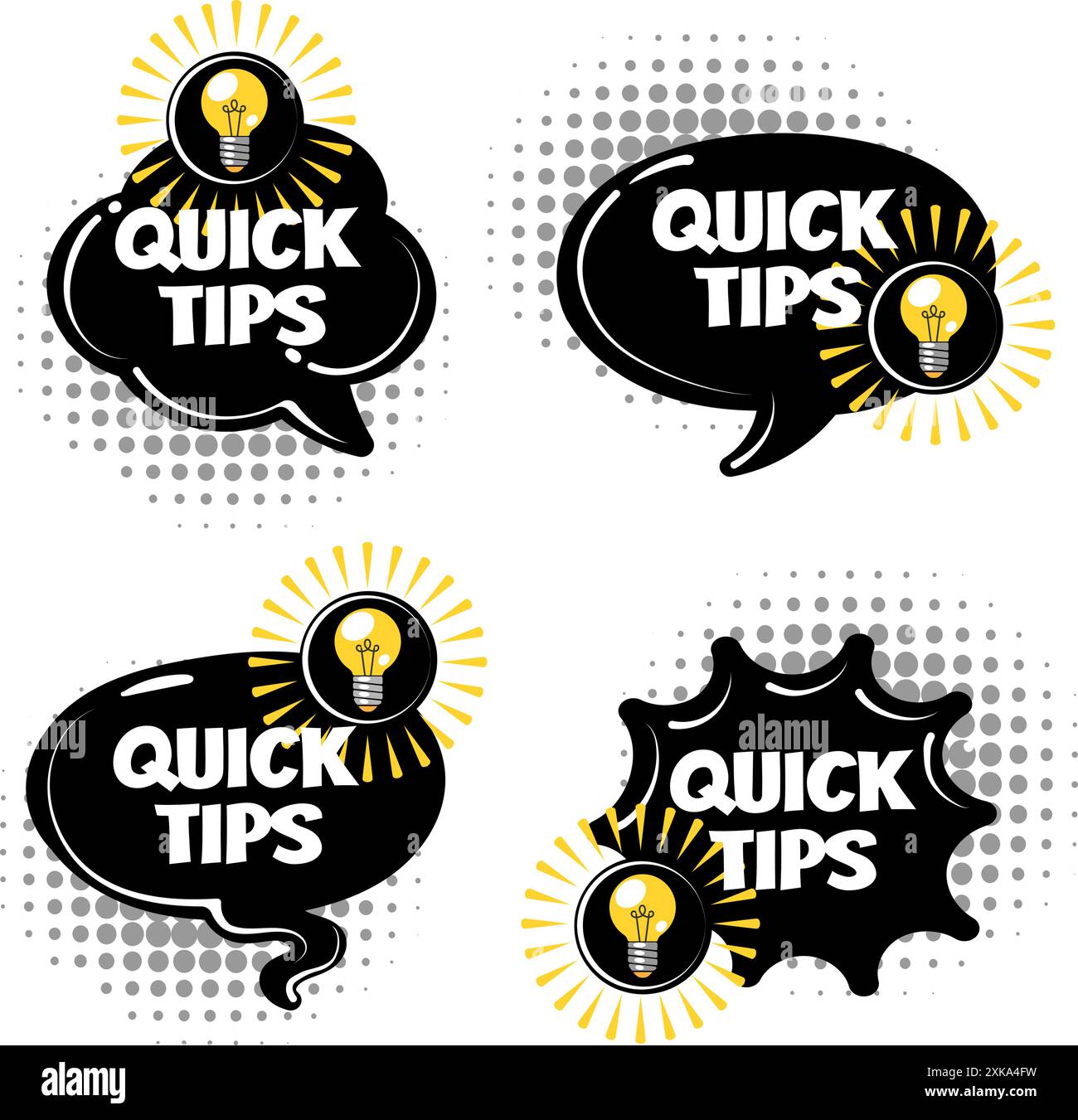 Quick tips sign set Stock Vector Image & Art - Alamy