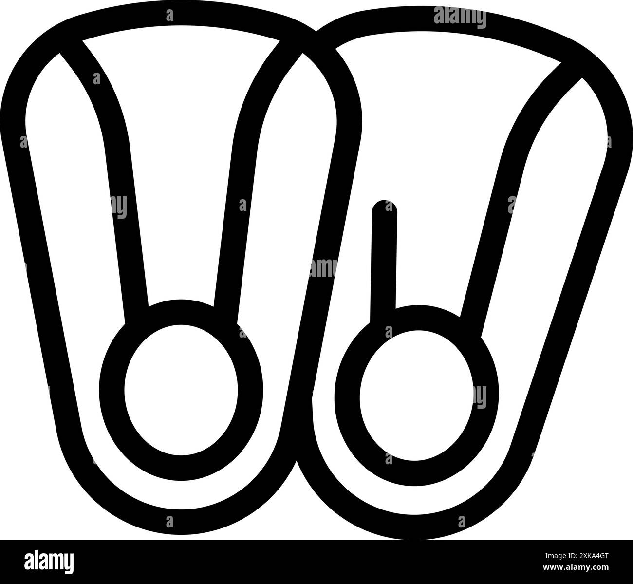 Simple outline symbol of a pair of swimfins for diving in the sea or in ...