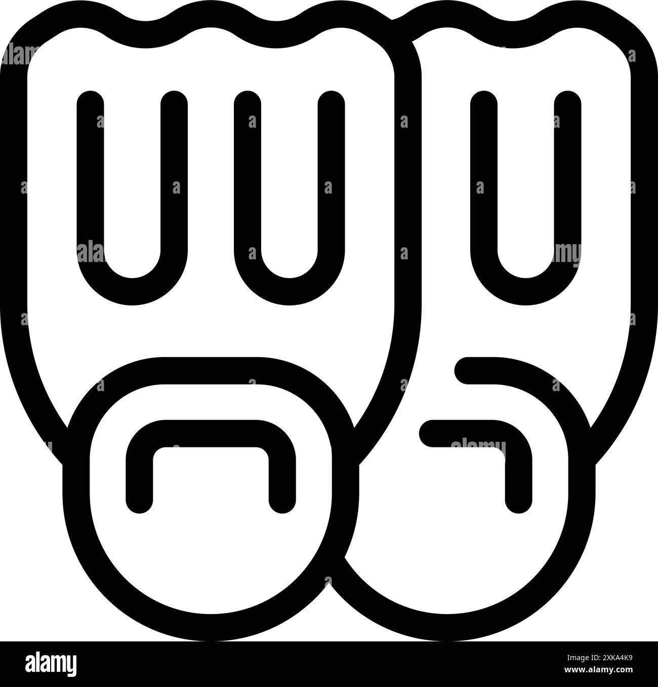 Simple line drawing of a pair of diving flippers for swimming in the ...