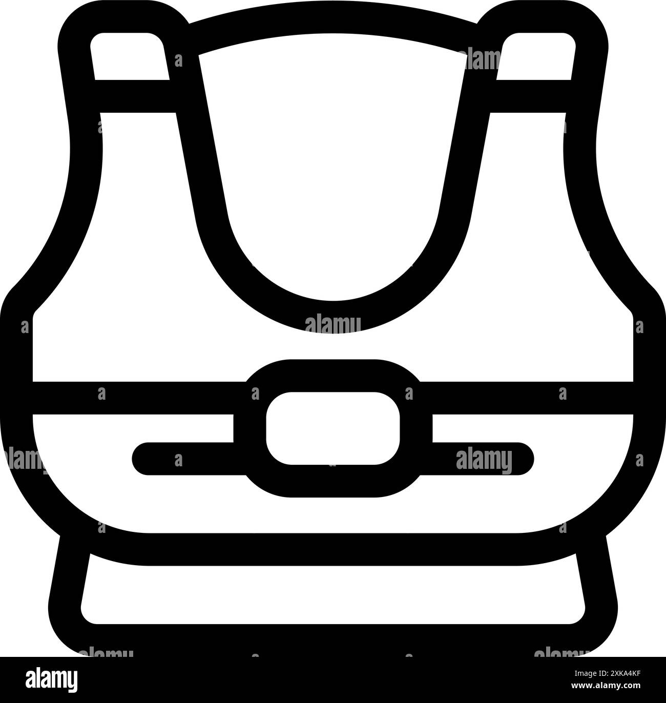 Line art icon of a life jacket, essential safety equipment for boating ...