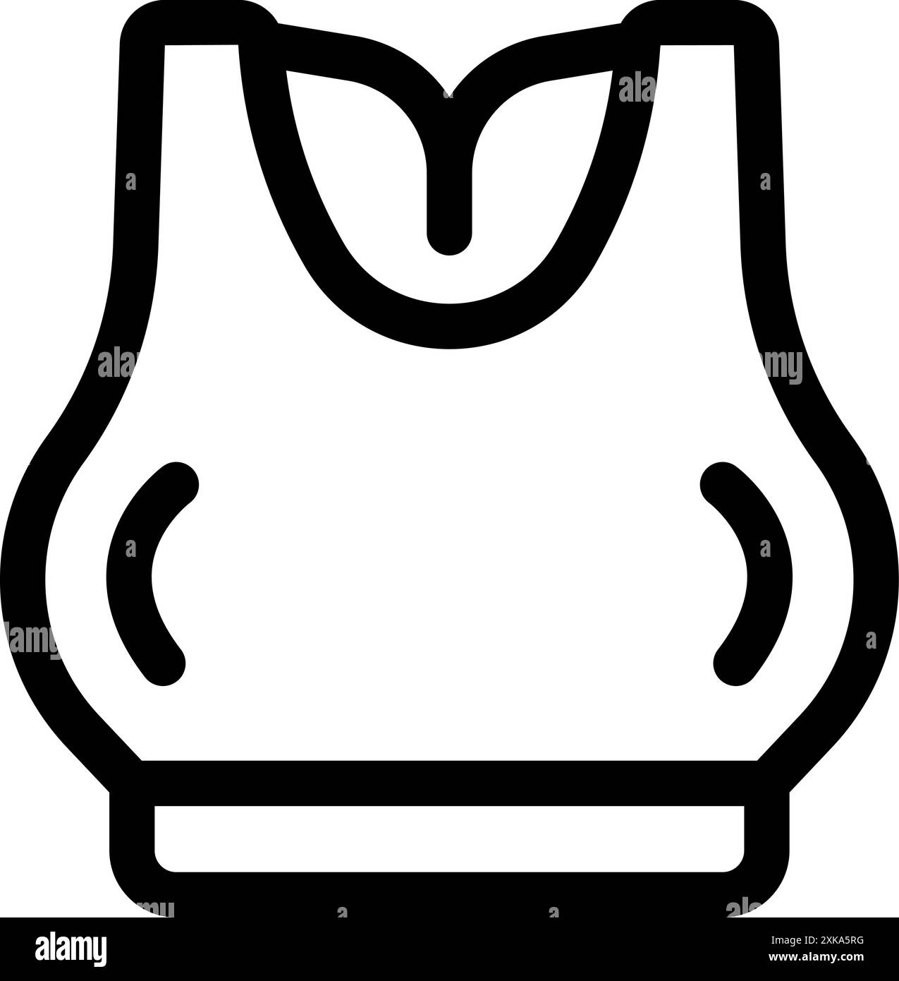 Simple black and white icon of a sports bra, perfect for representing ...