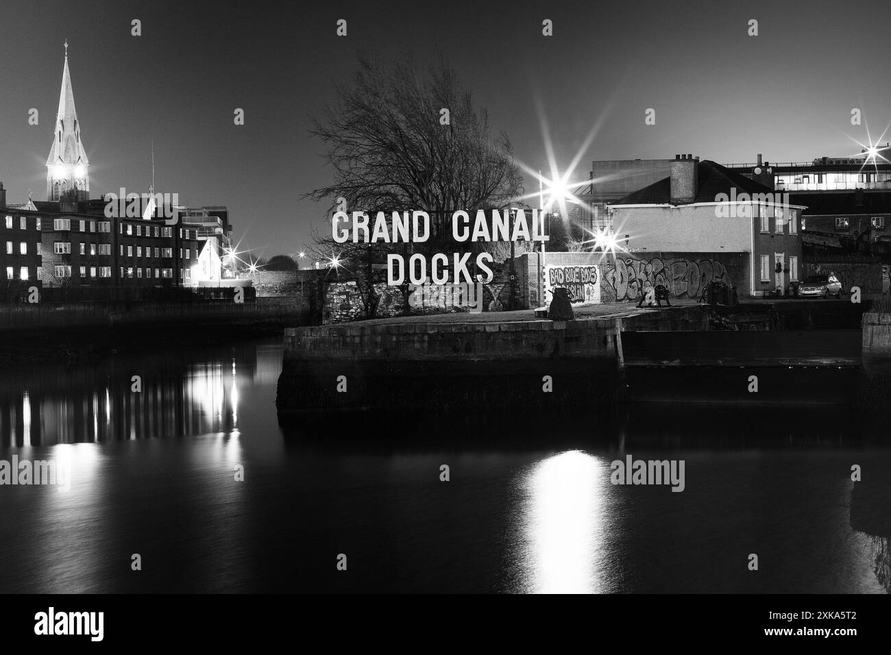 Grand Canal Docks Sign Stock Photo - Alamy
