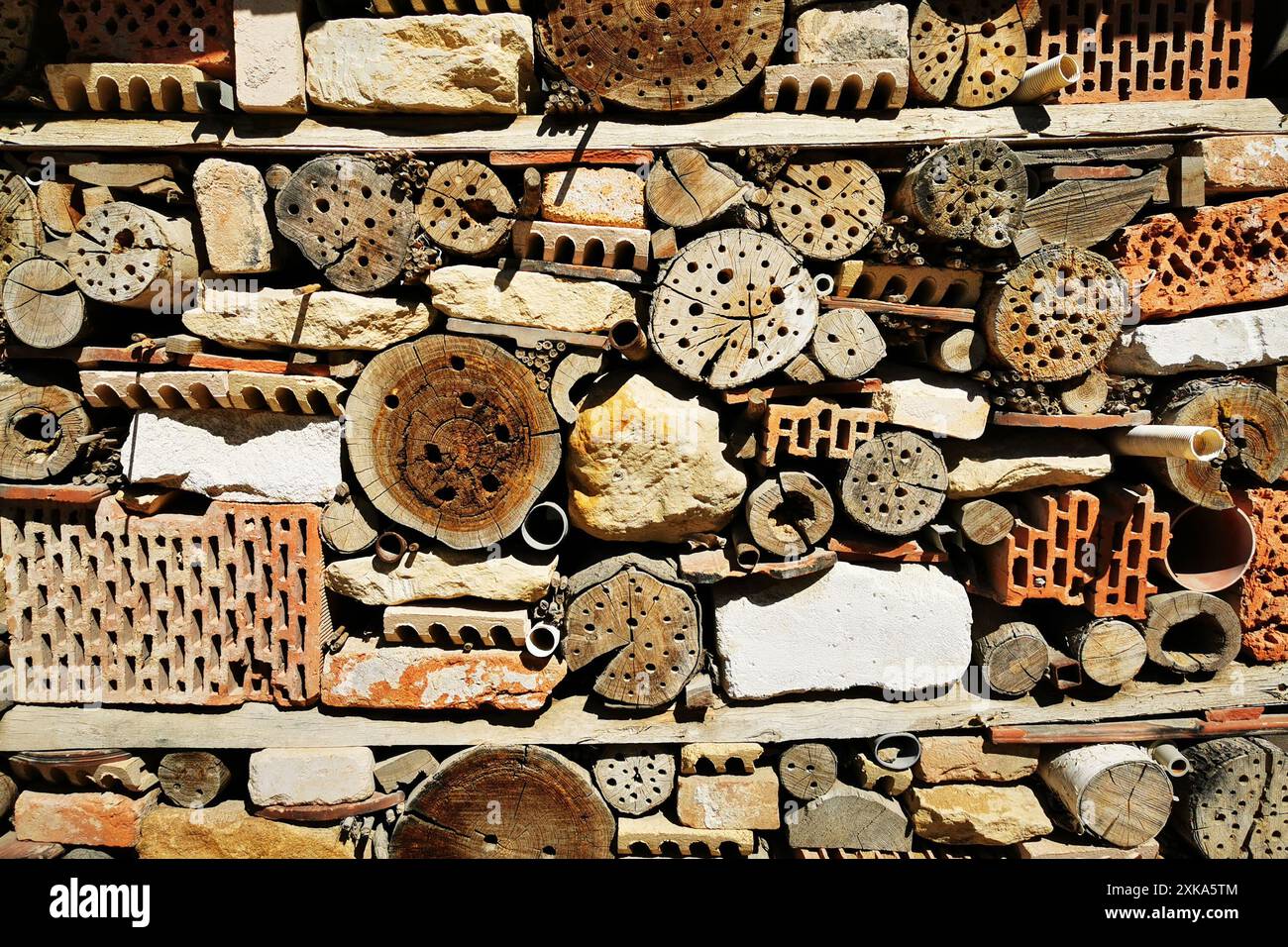 insect hotel texture as nice ecology background Stock Photo - Alamy