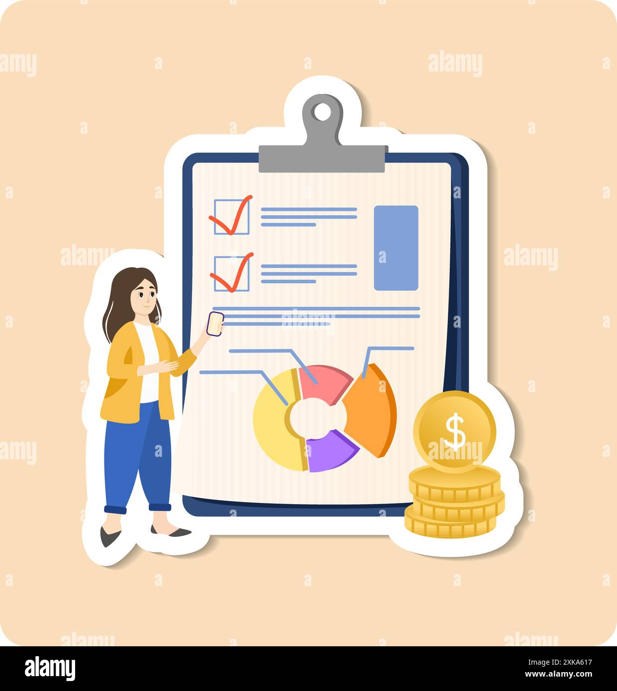 Checklist clipboard coins money hi-res stock photography and images - Alamy