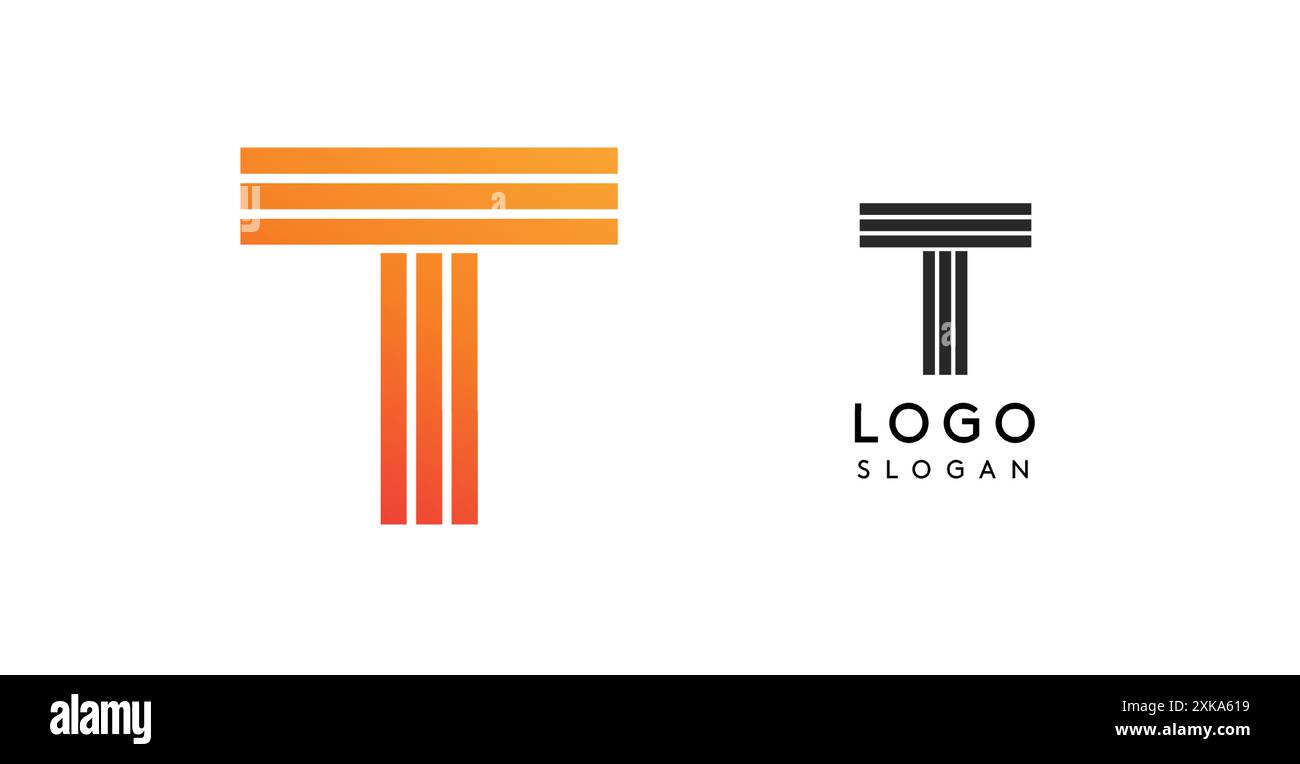 Minimalist logo design featuring the letter T in a monogram style ...