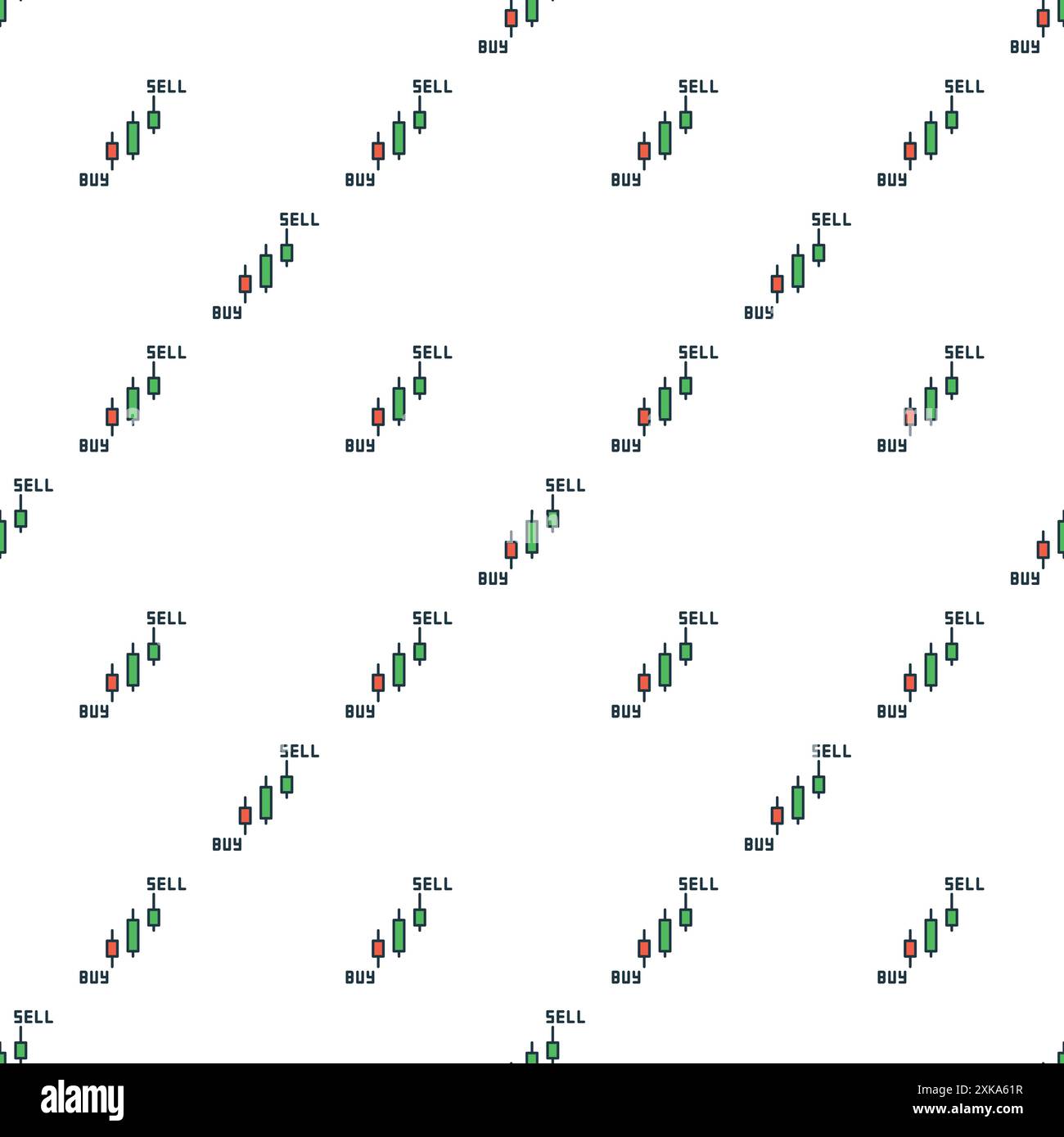 Buy Sell Candlestick Chart Vector Trading Concept Colored Seamless