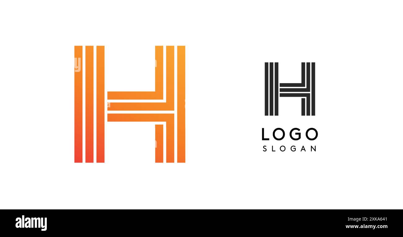 Modern H letter monogram logo. Abstract design with linear, geometric ...