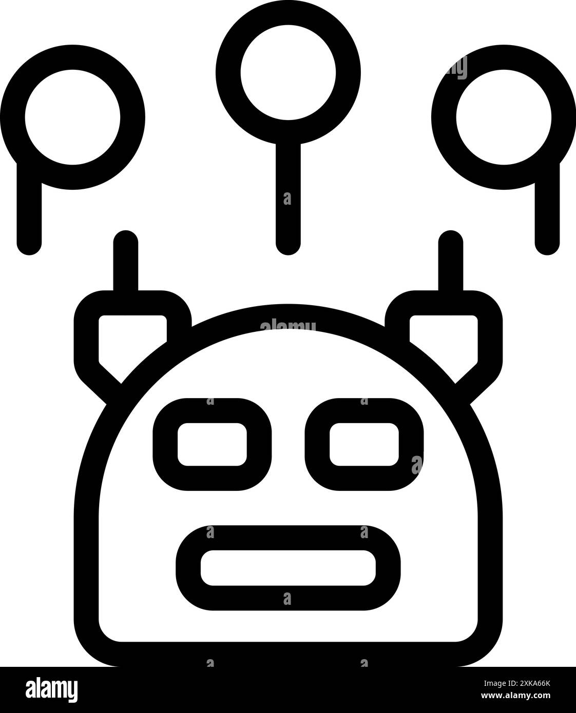 Adorable robot receiving signals through its antennas Stock Vector ...