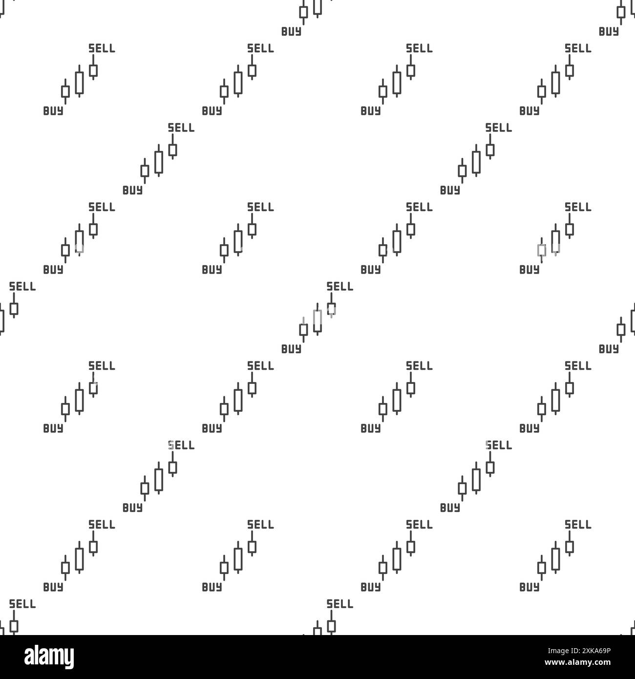 Buy and Sell Candlestick Chart vector concept seamless pattern in thin ...