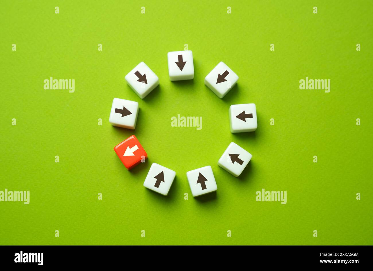 The arrow leaves the group. Refusal to approach and merge. Stocks ...